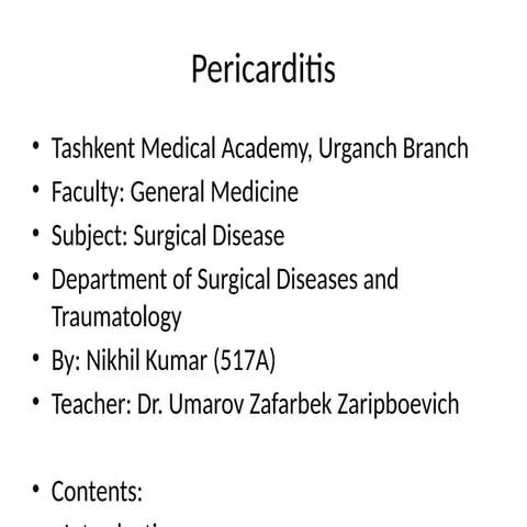 Pericarditis_Presentation_Nikhil_Kumar.pptx