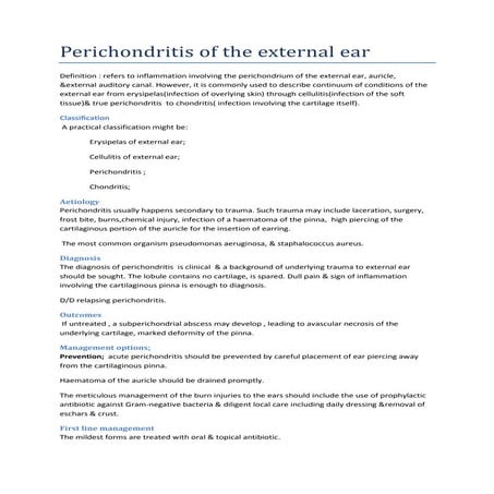 Perichondritis of the external ear | DOCX