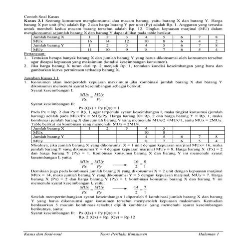 Latihan + jawaban mikro 1 (uts) - FEUI | PDF