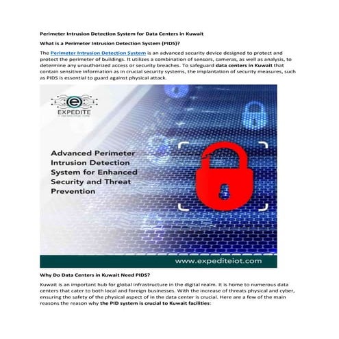 Perimeter Intrusion Detection System for Data Centers in Kuwait | PDF