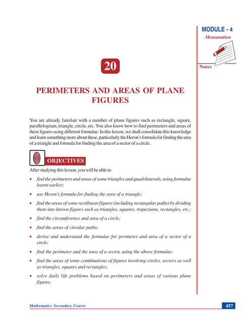 Areas of Plane Figures | PPTX