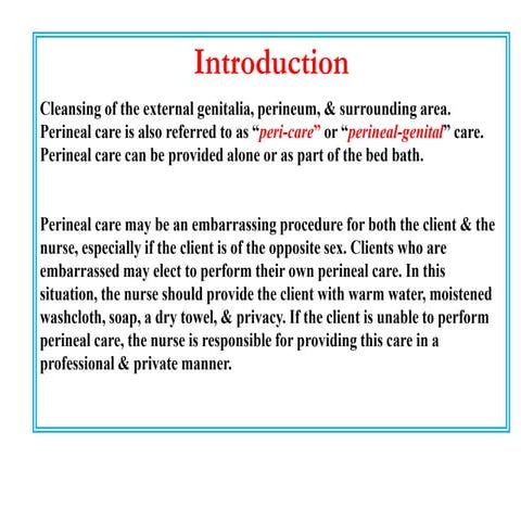 Perineal care | PPTX