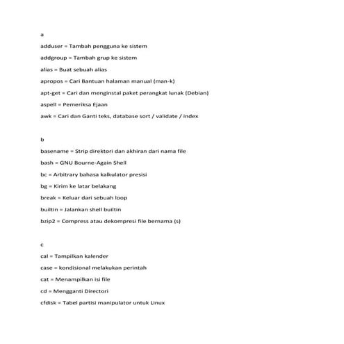 Perintah perintah dasar linux | PDF
