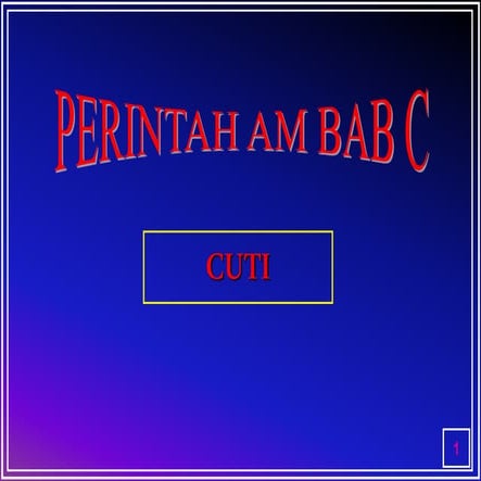 SLAID PENGURUSAN CUTI PENJAWAT AWAM KERAJAAN | PDF