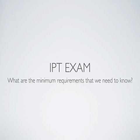 IPT Overview of Exam Minimums | KEY | Databases | Computer Software and ...