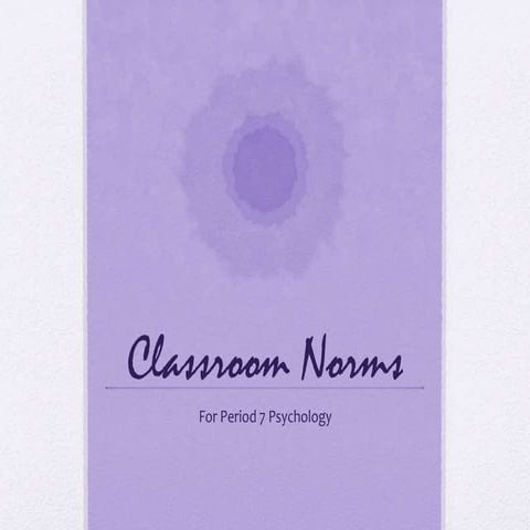 Psychology Classroom Norms | PPT