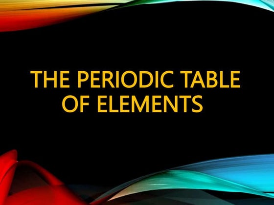 Elements and the periodic table 2010 | PPT