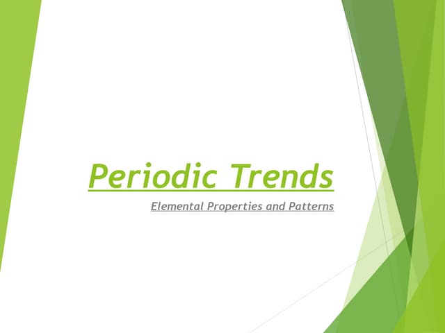 Trends in the periodic table | PPT