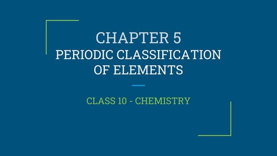 Periodic Classification of Elements | PDF