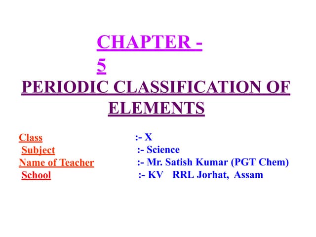 Periods and groups of elements | PPTX