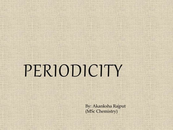 Trends in the periodic table | PPT