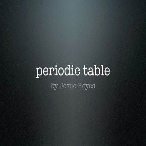 The periodic table | KEY