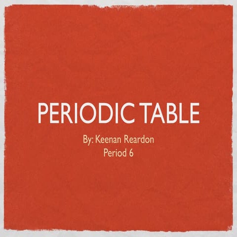 The periodic table | KEY