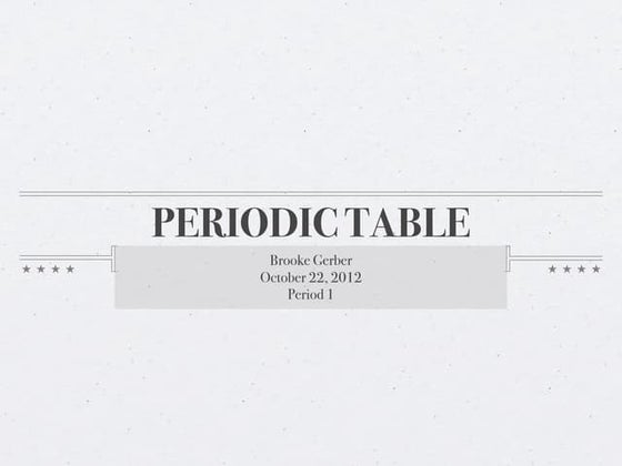 Periodic table | PPT