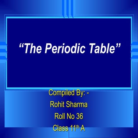 The Periodic Table | PPT