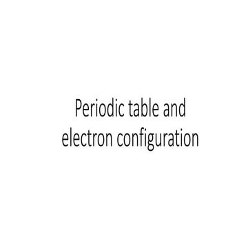 Periodic table and electron distribution | PDF