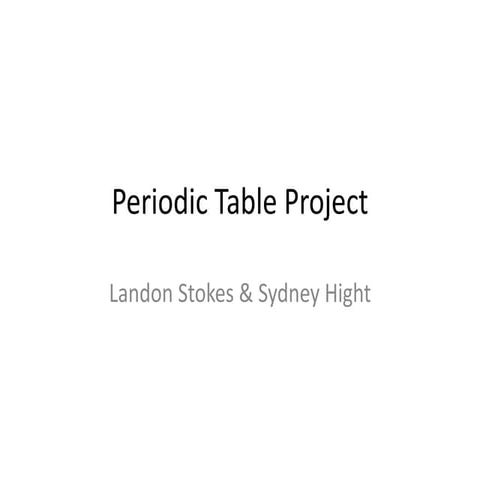 Periodic Table Project | PPT | Free Download