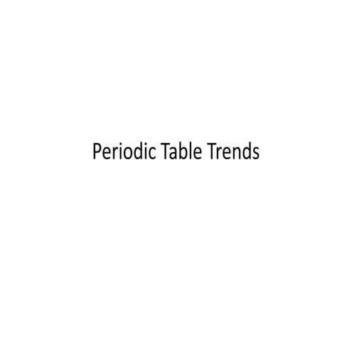 Periodic Table Trends and history of elements | PDF