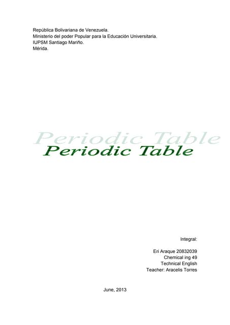 History Of Periodic Table | PPT