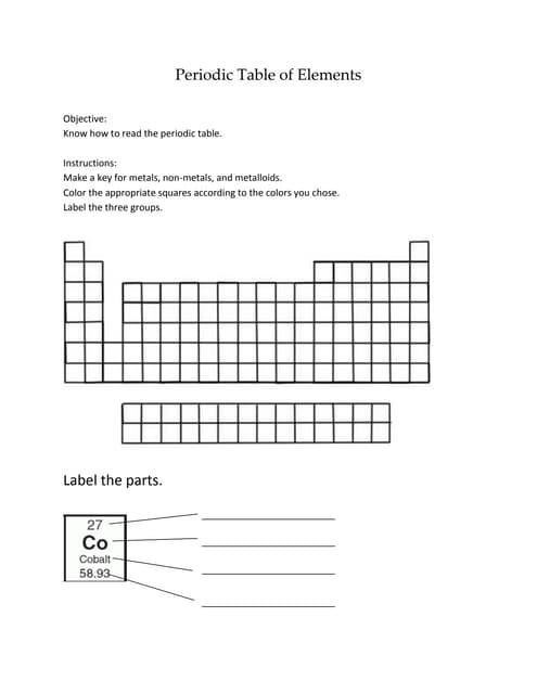 Periodic+table+worksheet | PDF