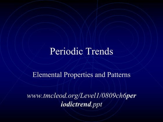 Trends in the periodic table | PPT