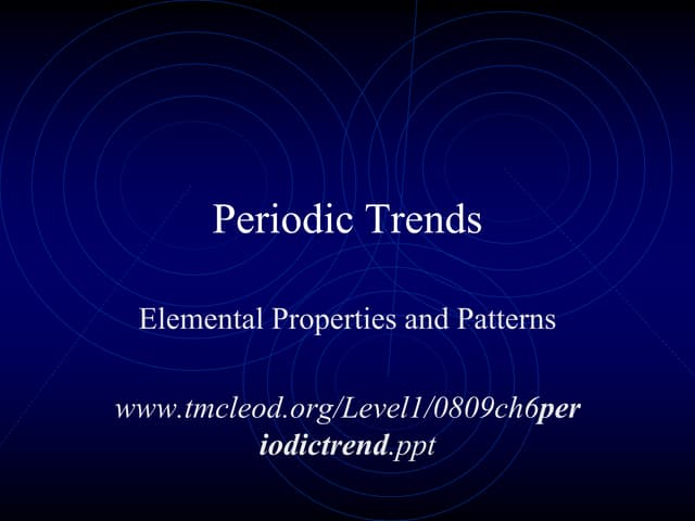 Trends in the periodic table | PPT