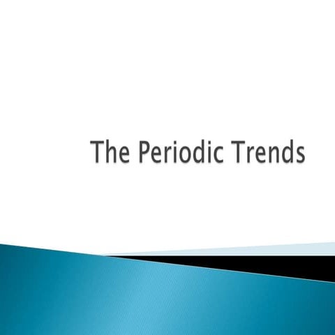 Trends in the periodic table | PPT