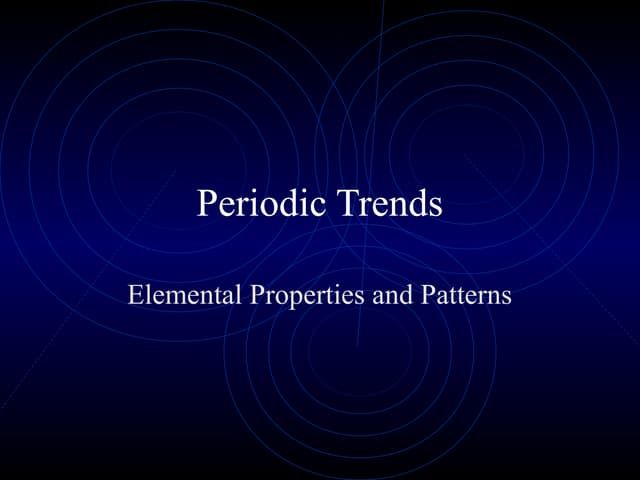 Periodic Trends | PPT