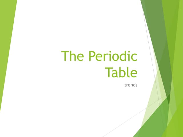 Trends in the periodic table | PPT