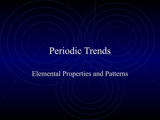 Periodic Trends | PPT