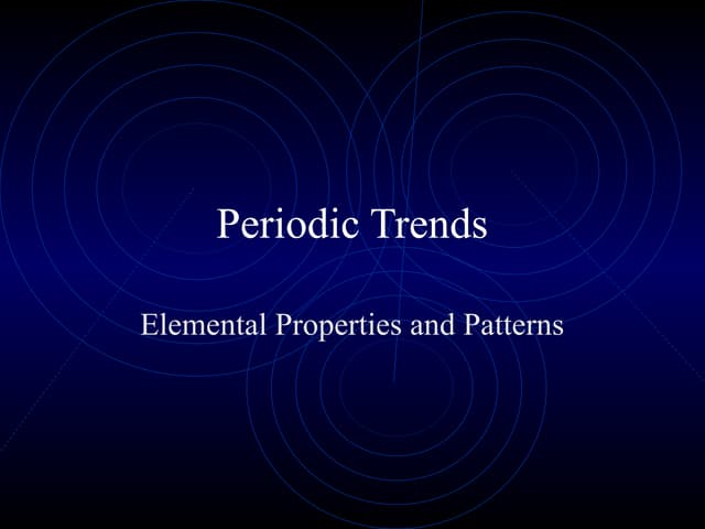 Periodic Trends | PPT