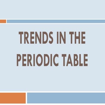 Trends in the periodic table | PPT