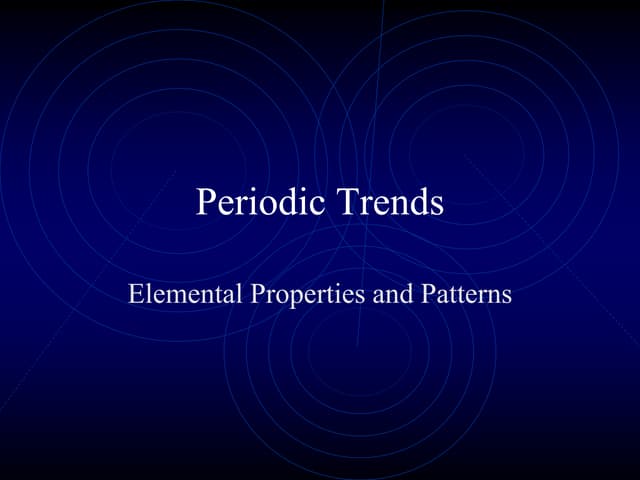 Periodic Trends | PPT