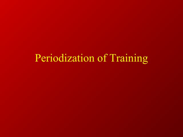 Periodization | PPTX