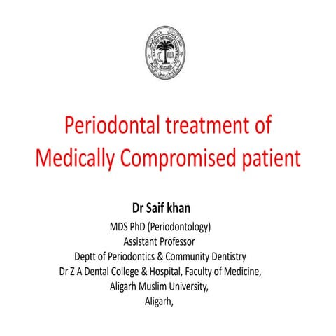 Periodontal treatment of medically compromised patient | PDF