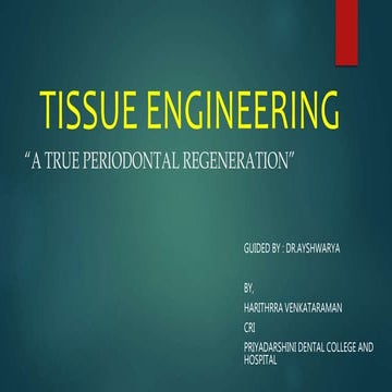 Stem cells for dental tissue engineering | PPT