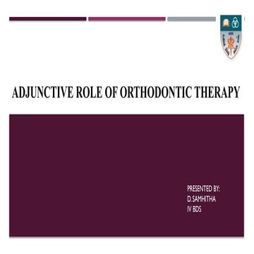 Periodontics - adjunctive role of orthodontic therapy | PPT