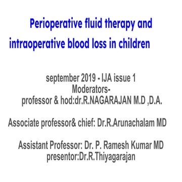 Perioperative fluid therapy and intraoperative blood loss in children.pptx