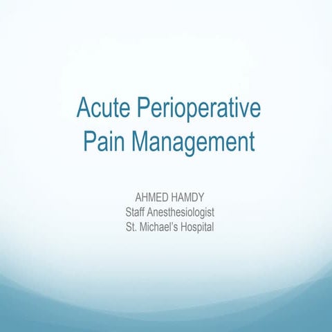 Perioperative pain management | PPT
