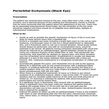 Periorbital Ecchymosis | DOC