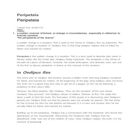 Peripeteia, harmartia | PDF