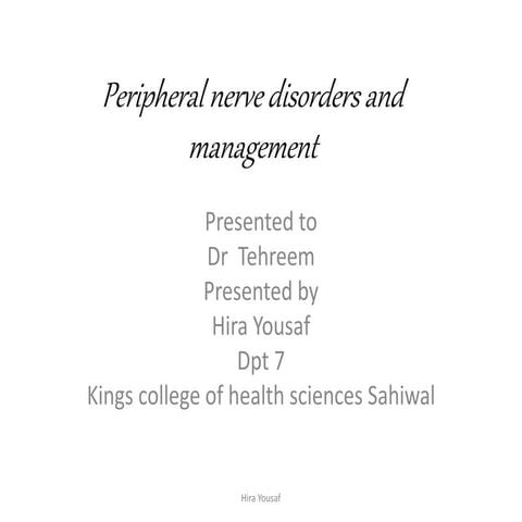 Peripheral Nerve Disorders | PPTX