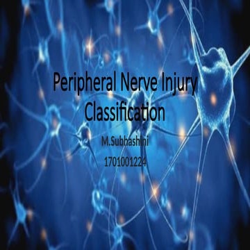 peripheral nerve injuries- classification and manifestations | PPTX