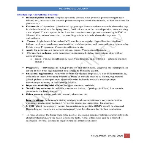 Comprehensive Overview of Peripheral Oedema: Causes, Diagnosis, and ...