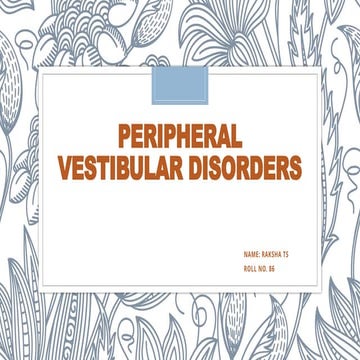 VERTIGO: CAUSES & MANAGEMENT | PPTX