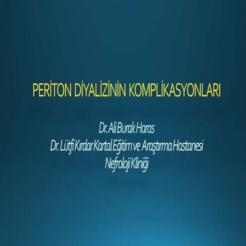 Periton Diyalizinin Komplikasyonları | PPTX