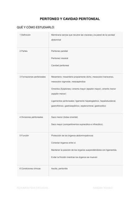 Peritoneo y cavidad peritoneal | PPT