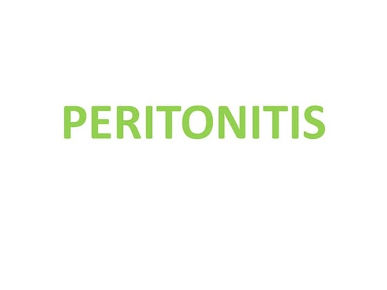 Peritonitis | PPT
