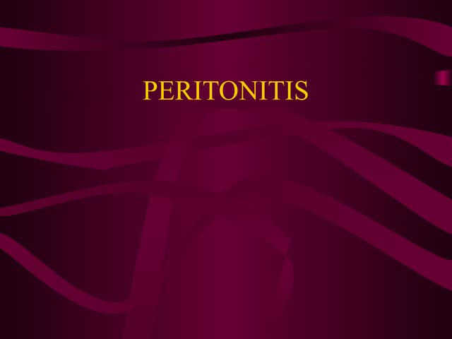Peritonitis | PPTX