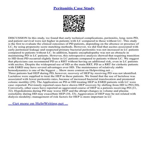 Peritonitis Case Study | PDF
